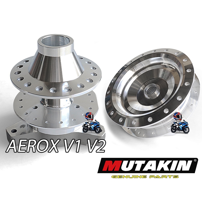 MUTAKIN Motorcycle Hub Set Yamaha AEROX V1 AEROX V2 Front Disc and Rear ...
