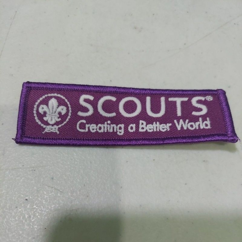 Scouts Brand White/Purple Illuminating (Glow in the Dark) Embroidered ...