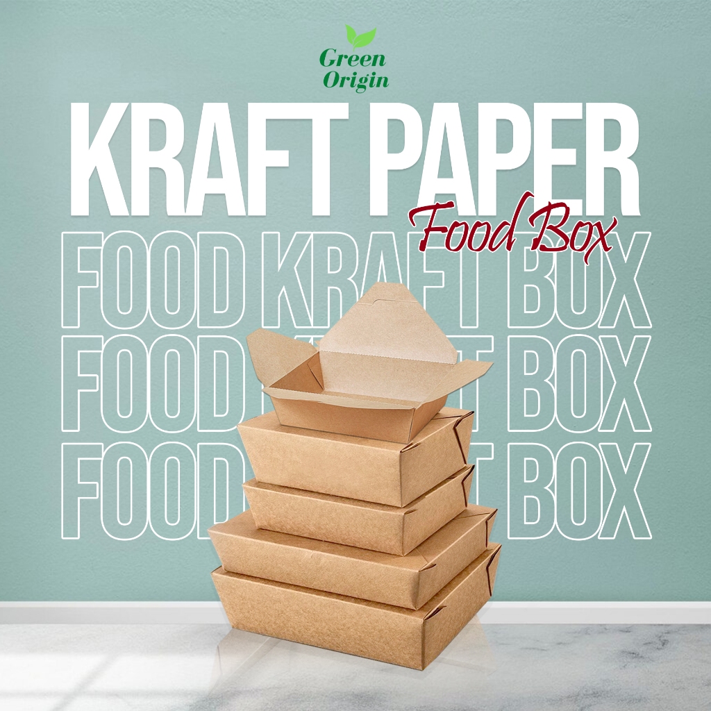 Kraft Food Box Takeout Meal Box by 25 pcs per pack Water Resistant Oil ...