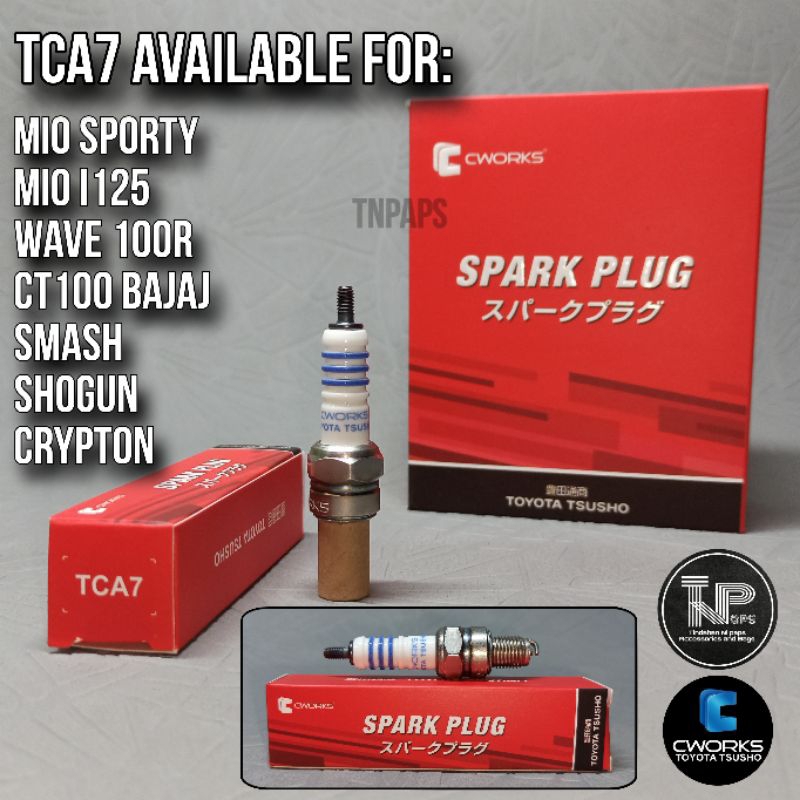 ( TCA7 ) SPARK PLUG CWORKS TOYOTA TSUSHO MOTORCYCLE SPARK PLUG for Mio Sporty ,Mio i 125, Wave ...