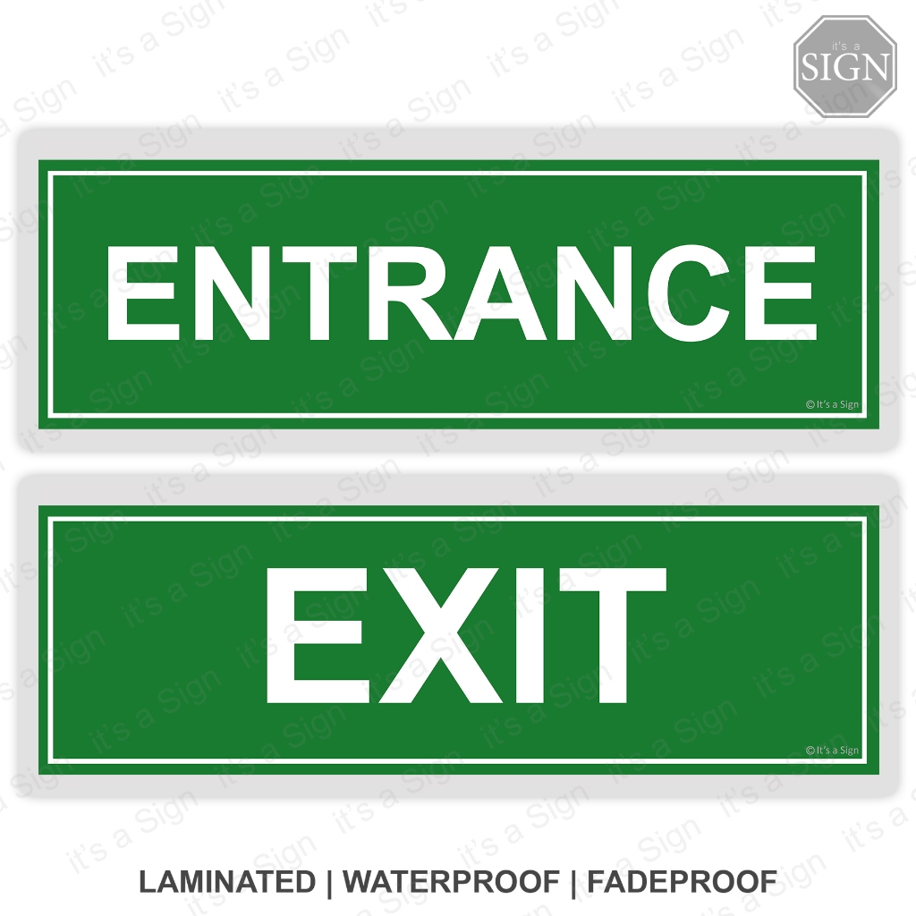 Entrance Exit - Laminated Signage - It's a Sign | Shopee Malaysia