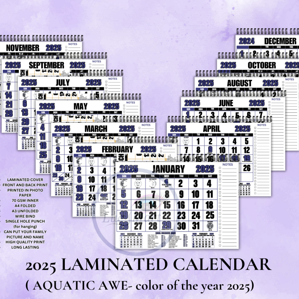 2025 LAMINATED CALENDAR FOLD AND HANG TYPE - FUTURE DUSK - color of the ...