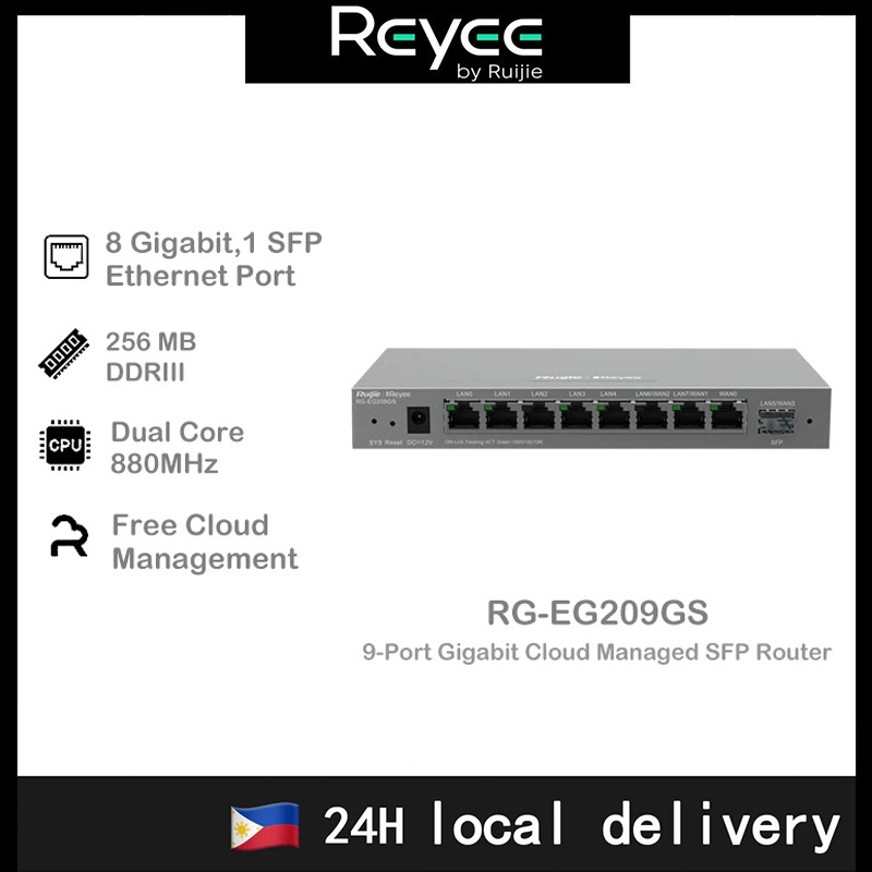 Ruijie-Reyee RG-EG209GS Reyee 9-Port Gigabit Cloud Managed SFP Router ...