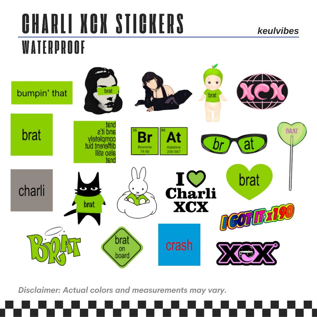 Charli XCX BRAT Sticker singer artist music Stickers WATERPROOF ...