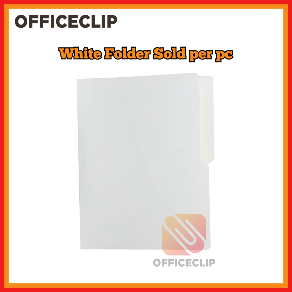 OfficeClip Document White Folder PRE PUNCHED, Thick and SuperWhite ...