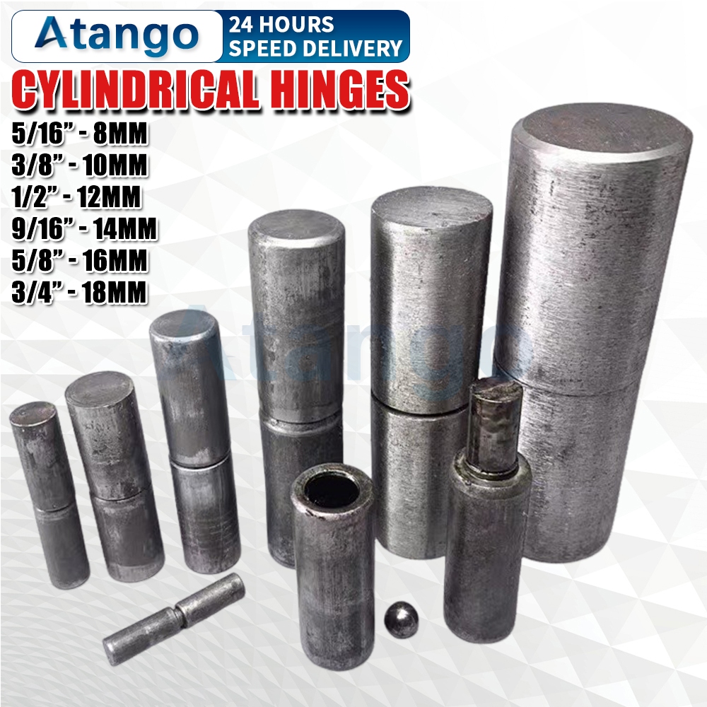 (Per Pcs) Cylindrical Hinges 5/16 3/8 1/2 9/16 5/8 3/4 Inch Steel Door ...
