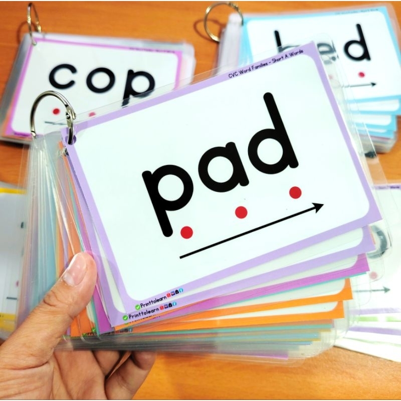 CVC Word Families Flashcards Laminated for Teachers, Kindergarten ...