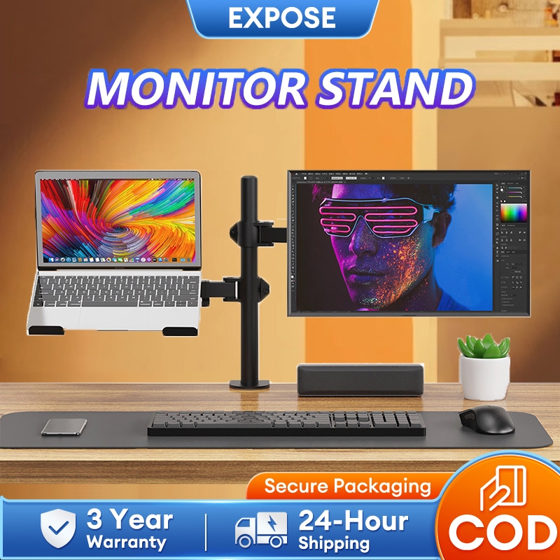 EXPOSE Dual Monitor Stand Adjustable Monitor Desktop Mount With Laptop ...