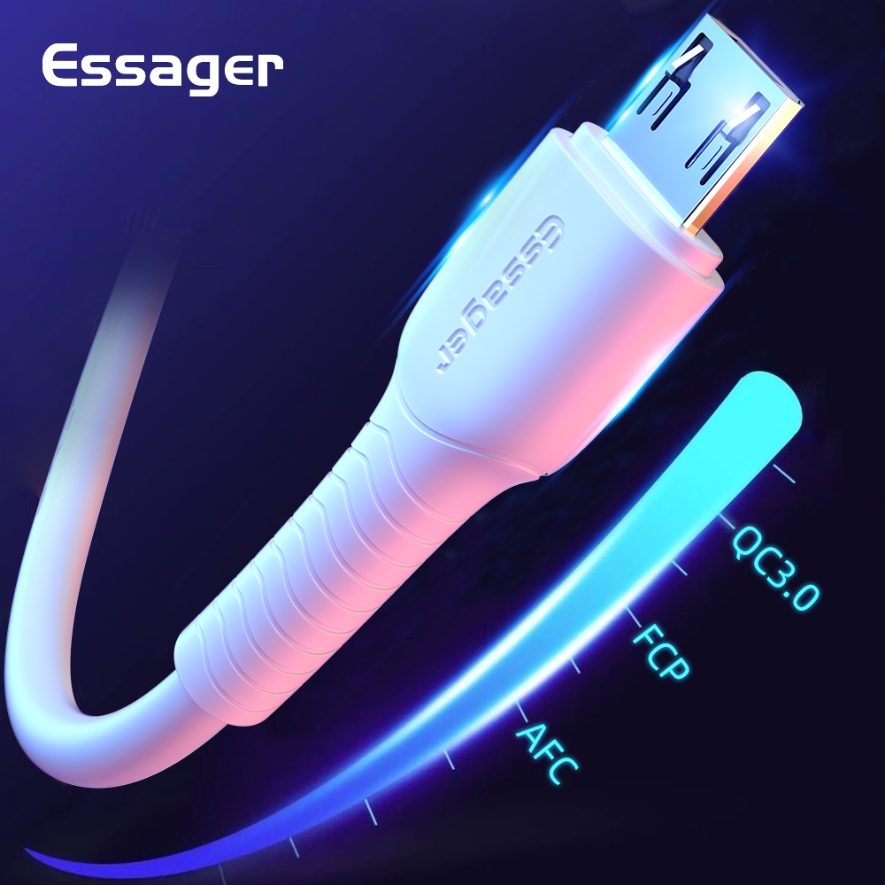 Essager USB To Type-c/USB To Micro Data Cable 3A high current For QC3.0 ...