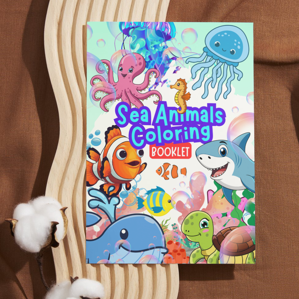 Sea Animals Coloring Book for kids Activity Booklet for Kids Gift for ...