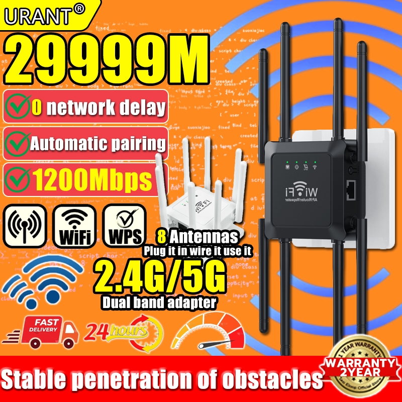 2024 WiFi Repeater 8-antenna 8800Mbps 5G/2.4GHZ Wireless Wifi Extender amplifier Network ...