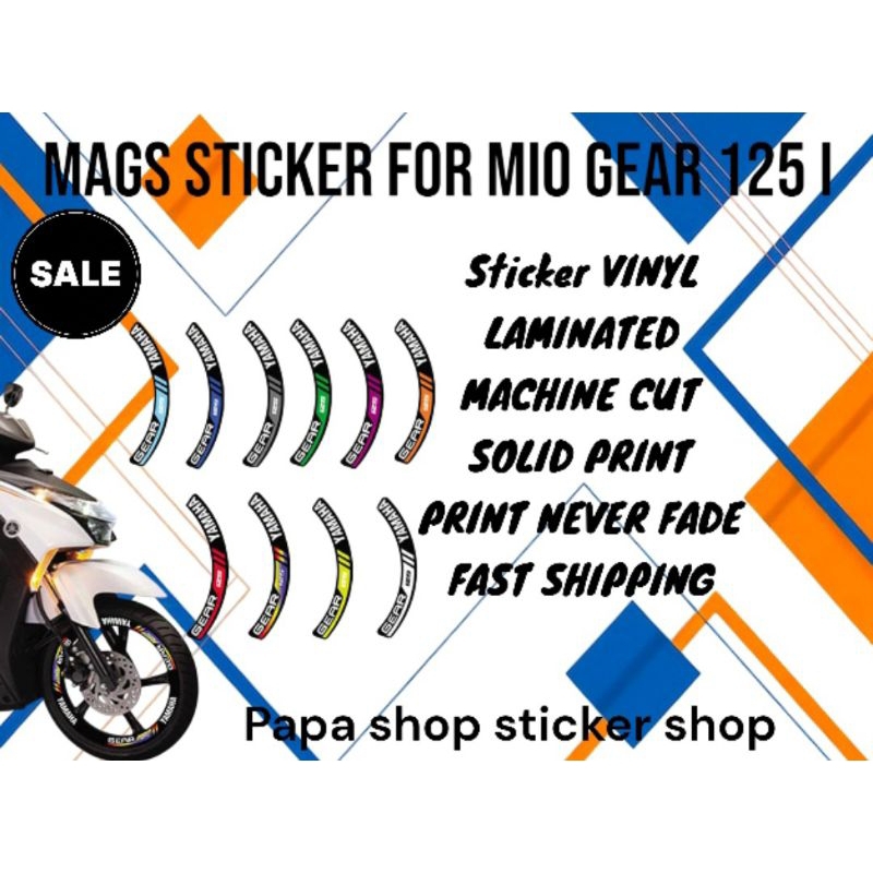 MIO GEAR 125 I MAGS PANG HARAP/PANG LIKOD STICKER VINYL DESIGN STICKER ...