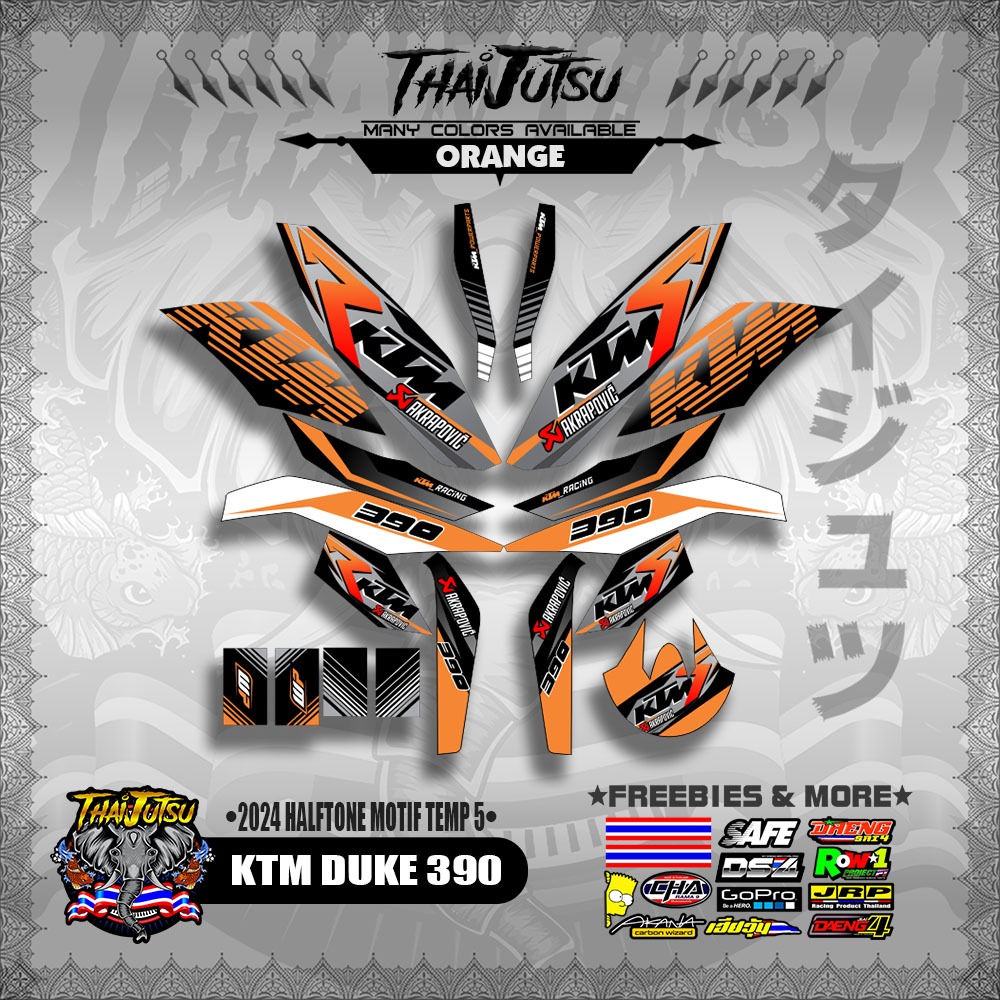 KTM DUKE 390 STICKER DECALS ( 2024 HALFTONE MOTIF TEMP 5 ...