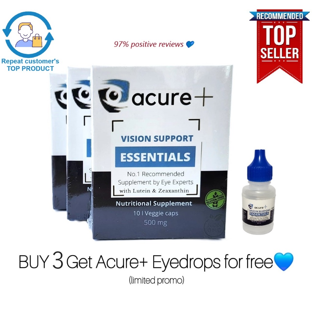 AUTHENTIC ACURE PLUS Eye Capsules Natural Care for Healthy Eyes Lutein Zeaxanthin Eye drops ...
