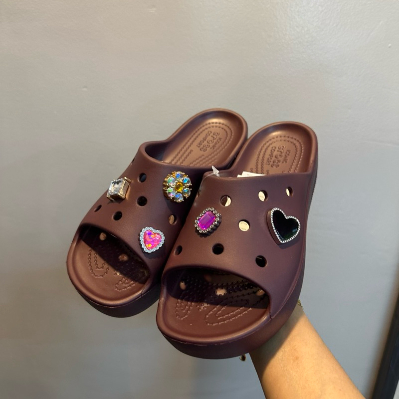 Crocs Platform Slide Mocha | Shopee Malaysia