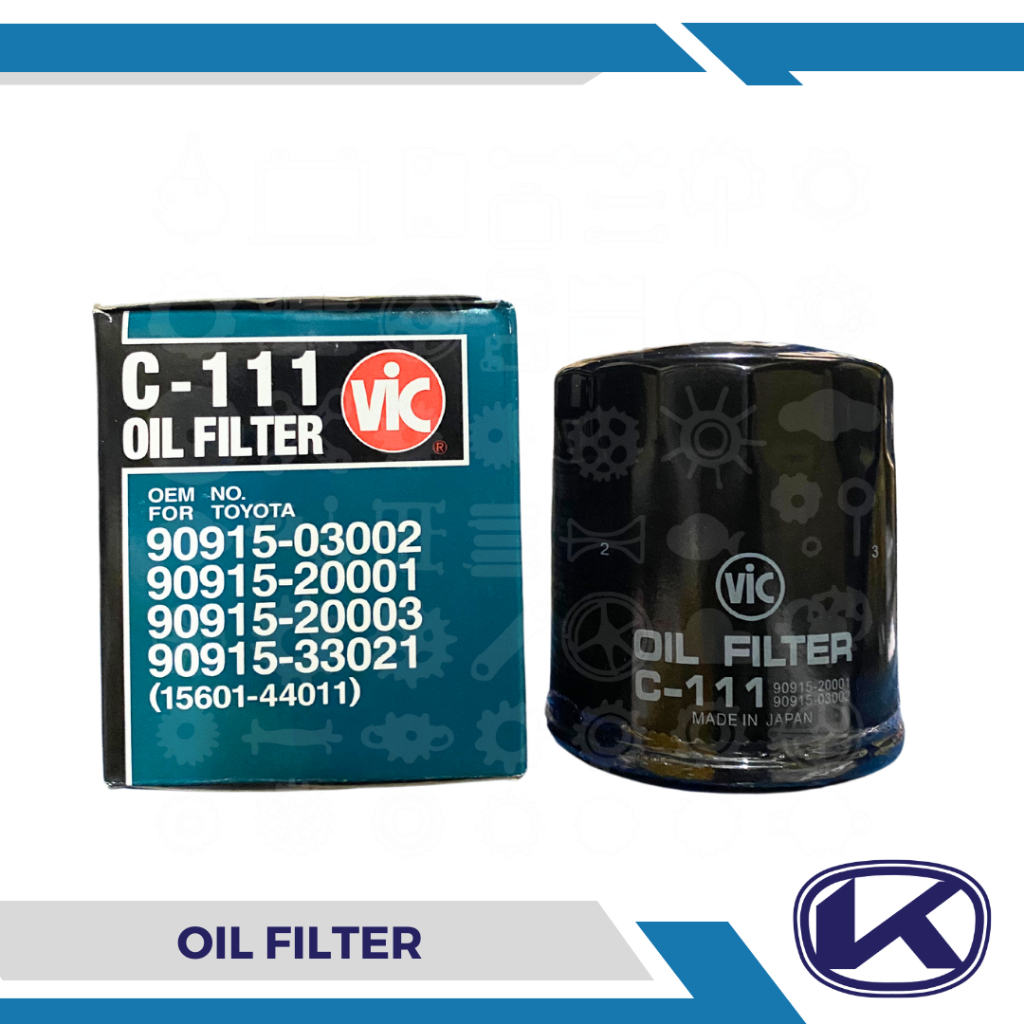 VIC Oil Filter C-111 for Toyota Diesel (Innova, Fortuner, Hi-Ace D4D, and Revo Gas 2.0, Hilux ...
