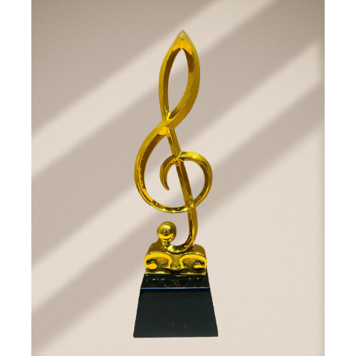 Treble Clef Note Gold Trophy 26 cm ( Customize Available ) | Shopee ...