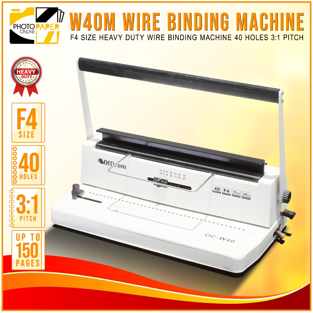 Officom W40M Wire Binding Machine Legal Size 40 Holes Heavy Duty ...