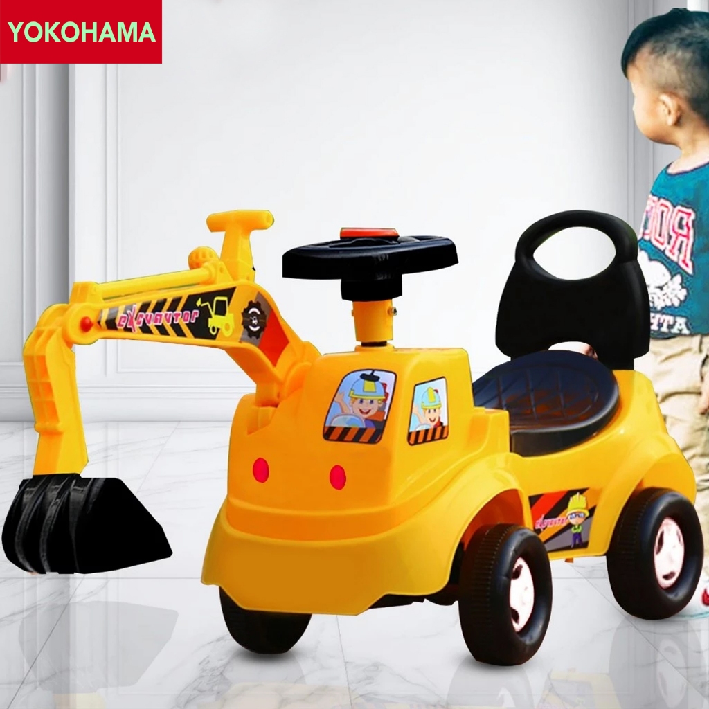 Japan Children Excavator Backhoe Digger Grabber Baby Sit & Ride on for ...