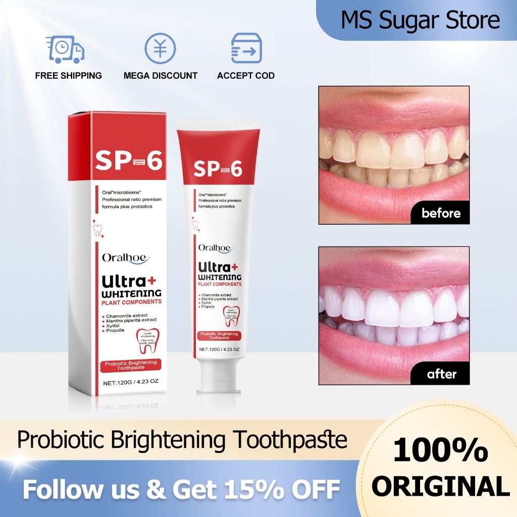 Oralhoe SP-6 Whitening Toothpaste 120g Probiotic Brightening Toothpaste ...
