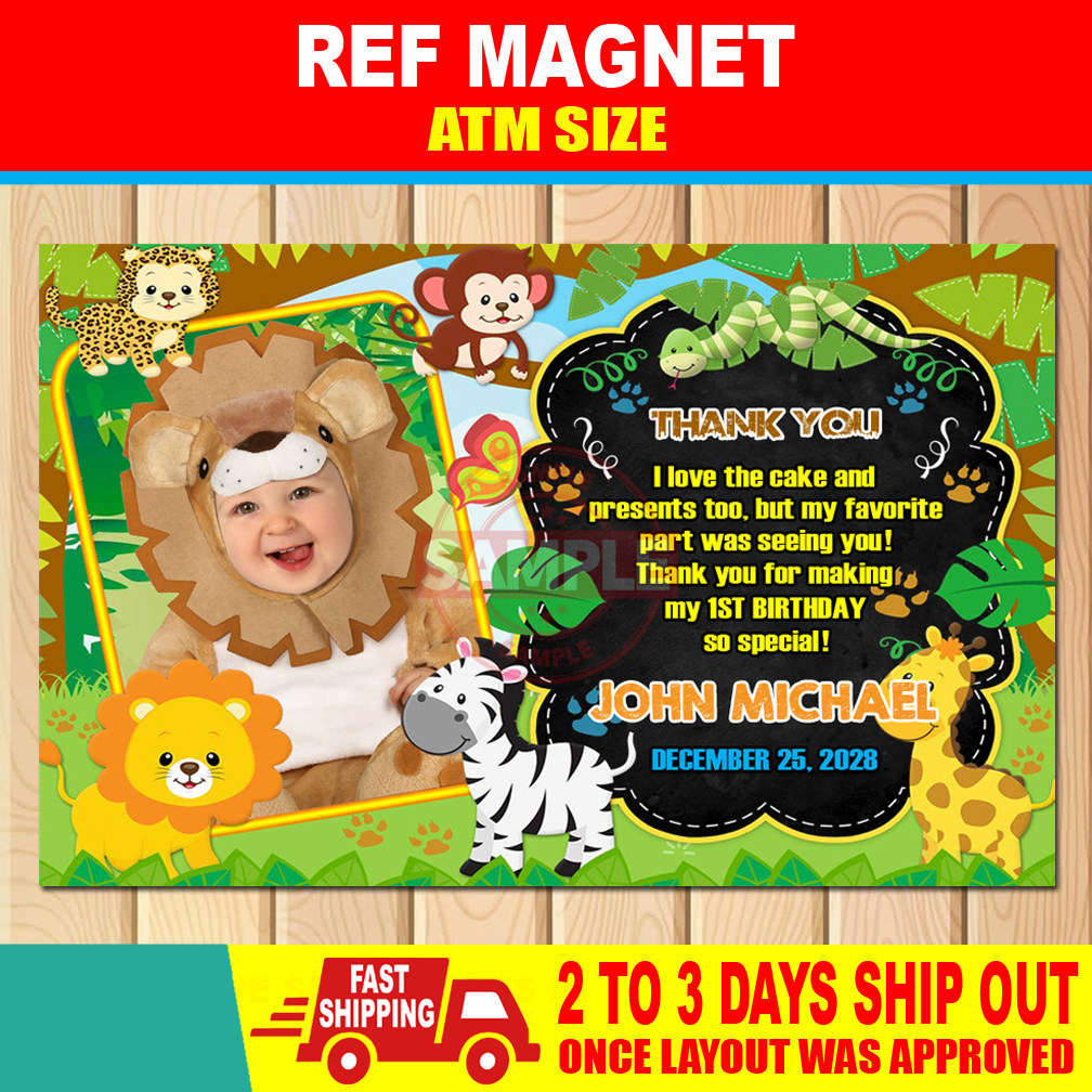 Jungle Safari Birthday Christening Dedication Customized Souvenir ...