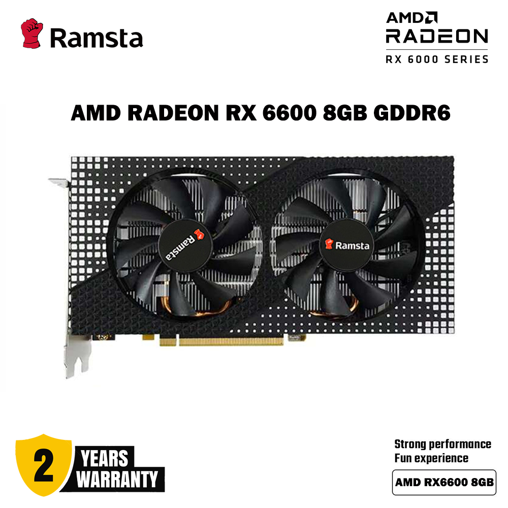 RAMSTA AMD RadeonTM RX 6600 8GB GDDR6 Gaming Graphics Card Video Card ...