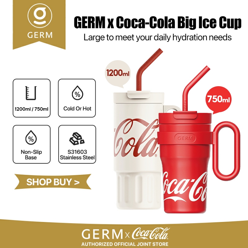 GERM Coca-Cola Coffee Cup Vacuum Insulated Tumbler 316 Stainless Steel Hot Cold Thermo Gift ...