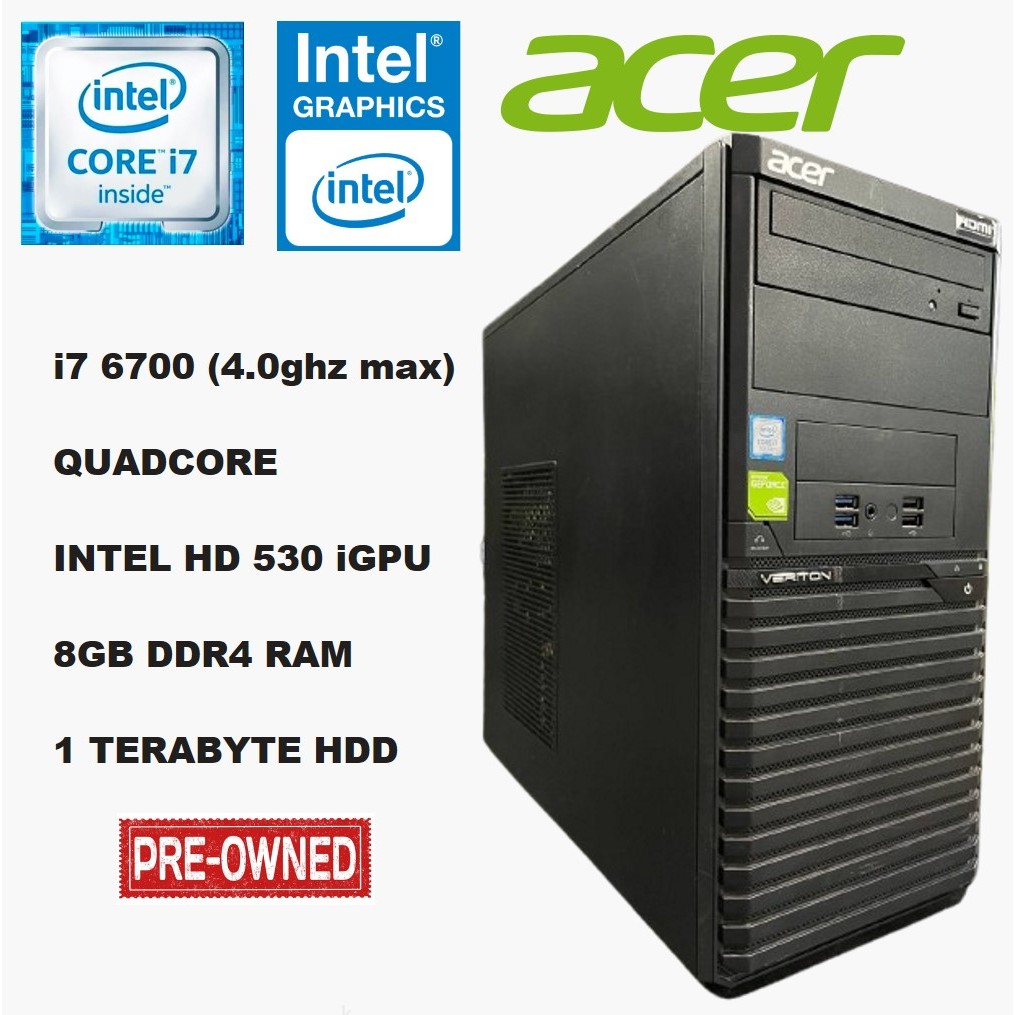 Acer Veriton i7 6th/7th gen system unit pre-owned | Shopee Malaysia