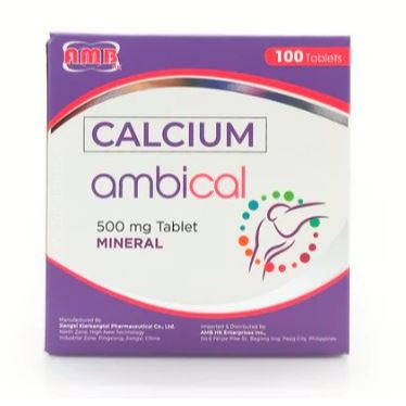 ambical (Calcium Mineral 500mg) 100 Tablets - Adult and Children 12 ...