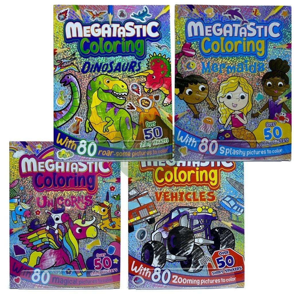 Megatastic Coloring Book (Dinosaurs, Mermaids, Unicorns, Vehicles ...