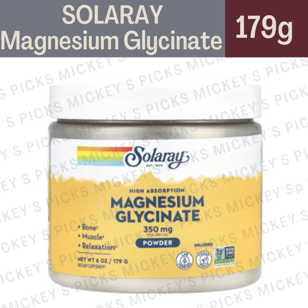 Solaray, High Absorption Magnesium Glycinate Powder, Unflavored, 6 oz ...