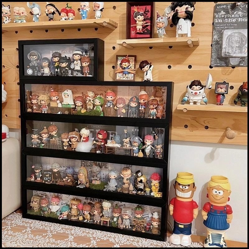Photo Frame Display Box Doll Display Rack Transparent Toy Storage ...