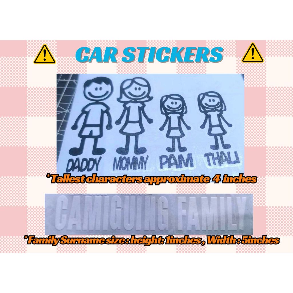FAMILY CAR STICKER (Car Decals, Stick Figure Sticker,) | Shopee Malaysia