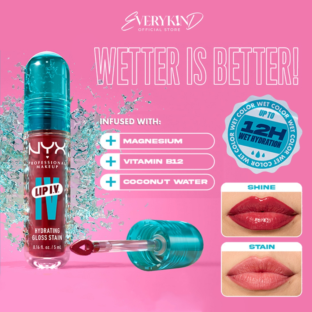 NYX Lip IV Hydrating Gloss Serum Lip Stain with 12HR Hydration | Shopee ...
