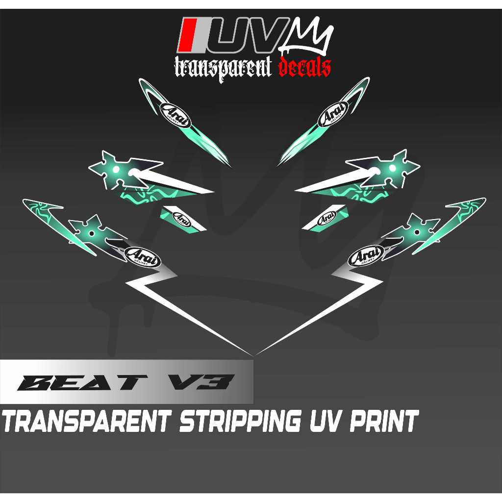 UV TRANSPARENT HONDA BEAT V3 ARAI DESIGN DECALS | Shopee Malaysia