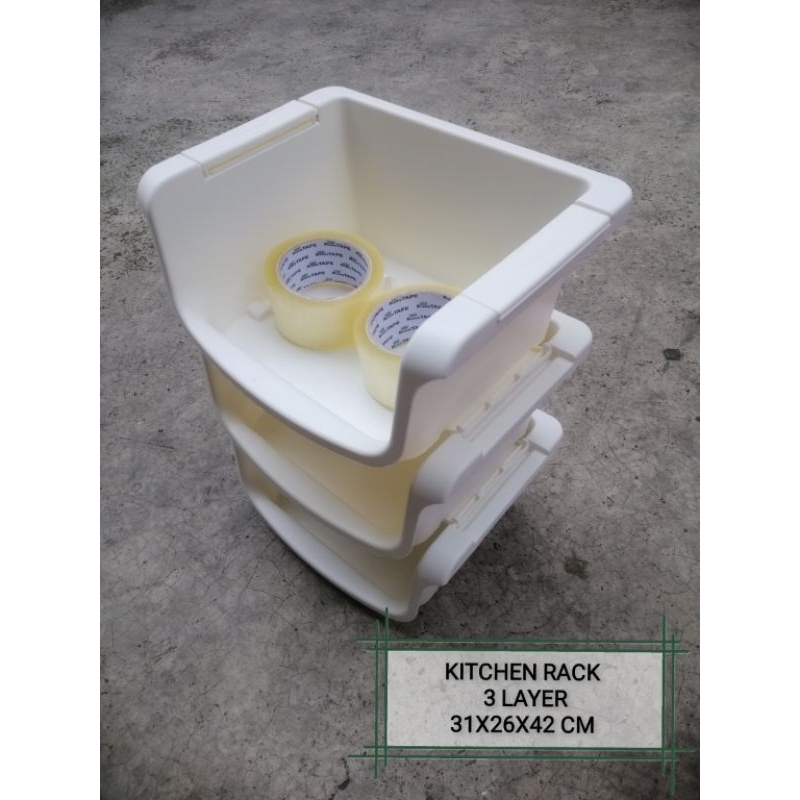 orocan kitchen rack organizer 3 layer stackable bin stack bin plastic ...