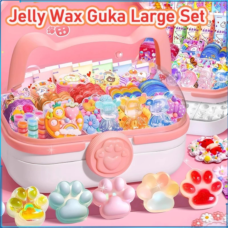 Jelly Wax Kneading Fun DIY Kit Cat Paw Toy Set Guka Stress Relief Wax ...