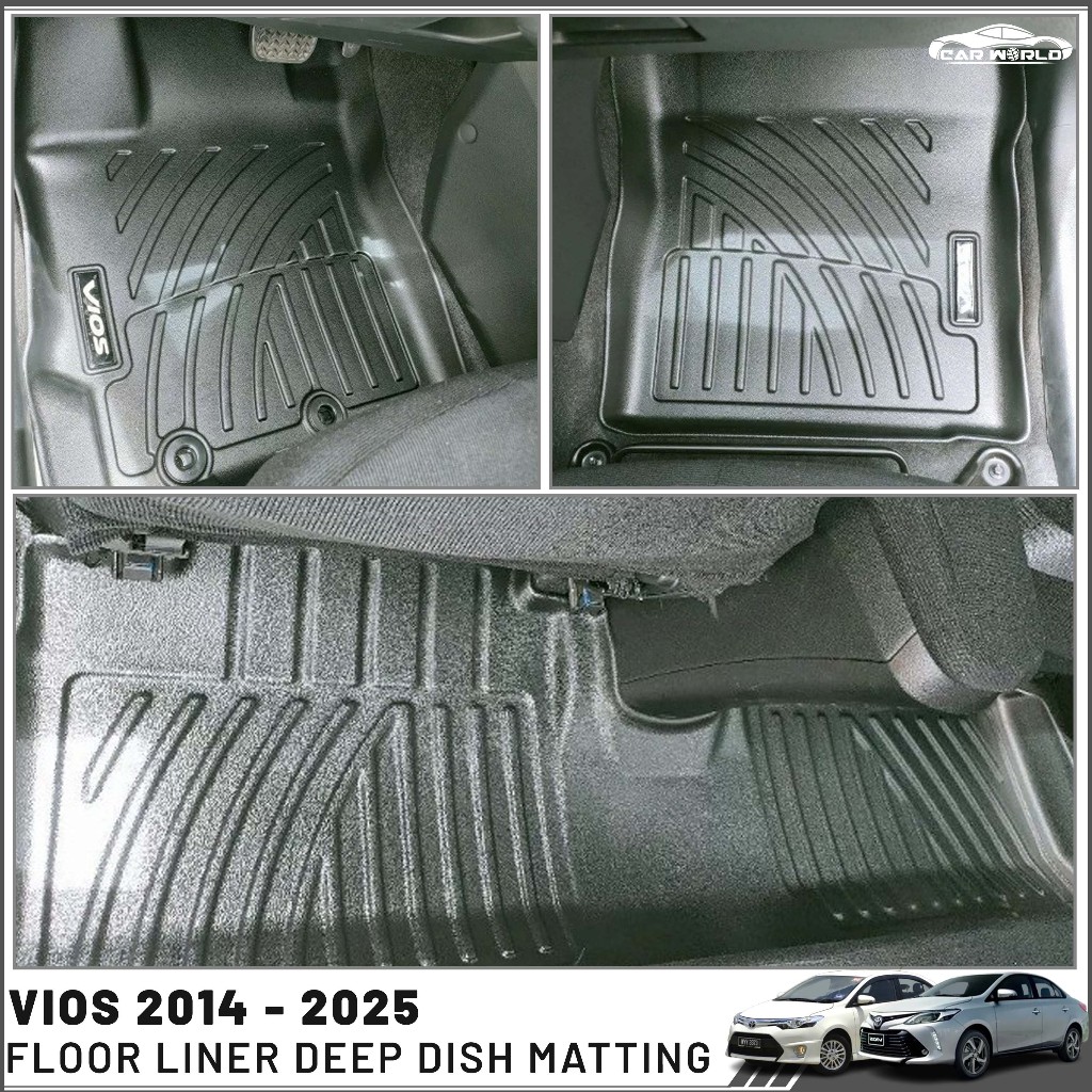 TOYOTA VIOS 2019 - 2025 DEEPDISH MATTING (2019 2020 2021 2022 2023 2024 ...