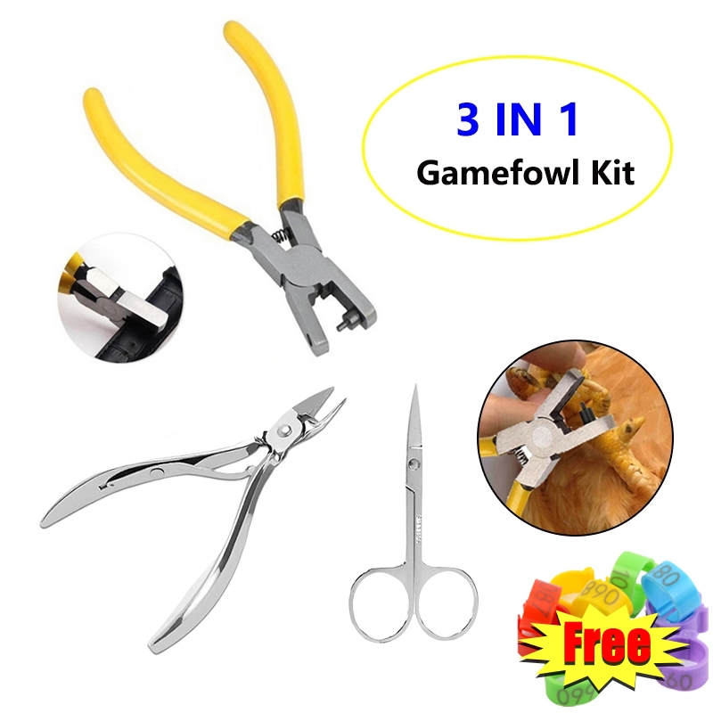 3 in 1 Gamefowl Kit Chicks Toe Puncher Chicken Rooster Nose Marker ...