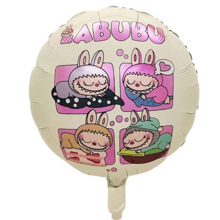 Labubu theme 18 inches Round Mascot Sleep Labubu birthday party ...