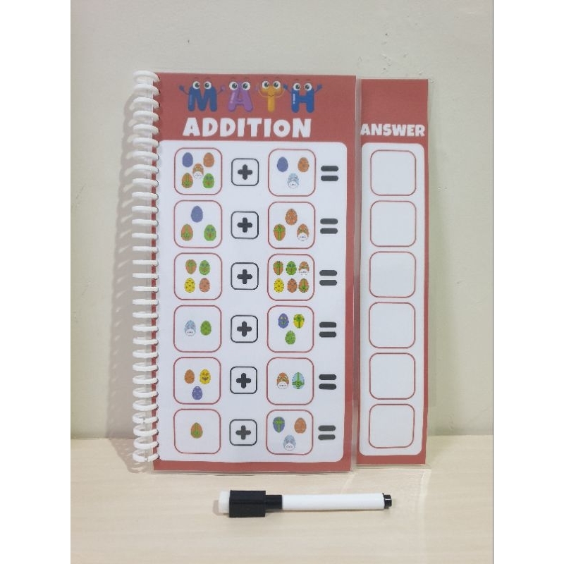 WRITE AND WIPE MATH ADDITION PRACTICE BOOKLET SET 1 A4 SIZE | Shopee ...