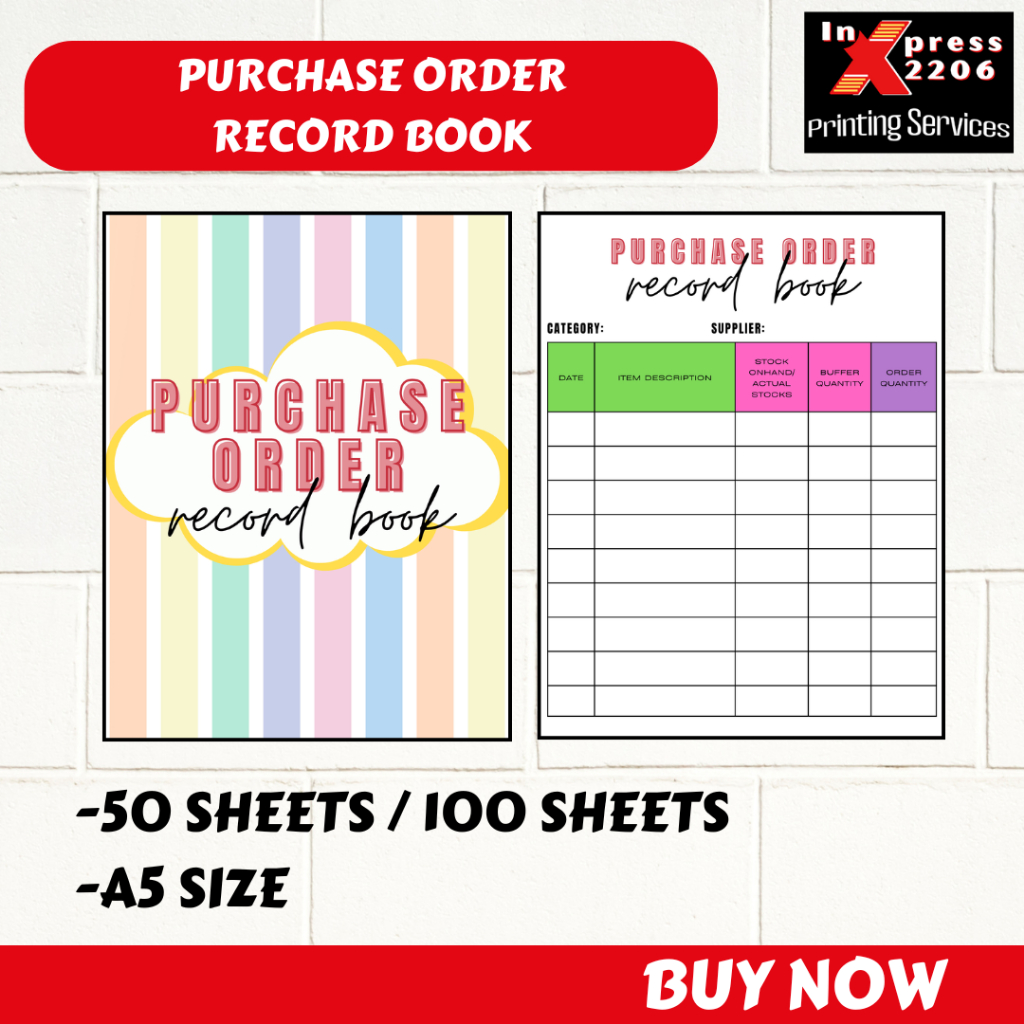 PURCHASE ORDER RECORD BOOK | Shopee Malaysia