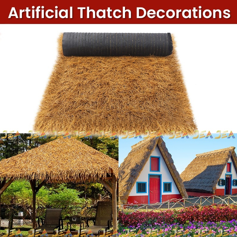 Tropical Artificial Thatch Grass Roof,Turf,Synthetic Yellow Straw Roll ...