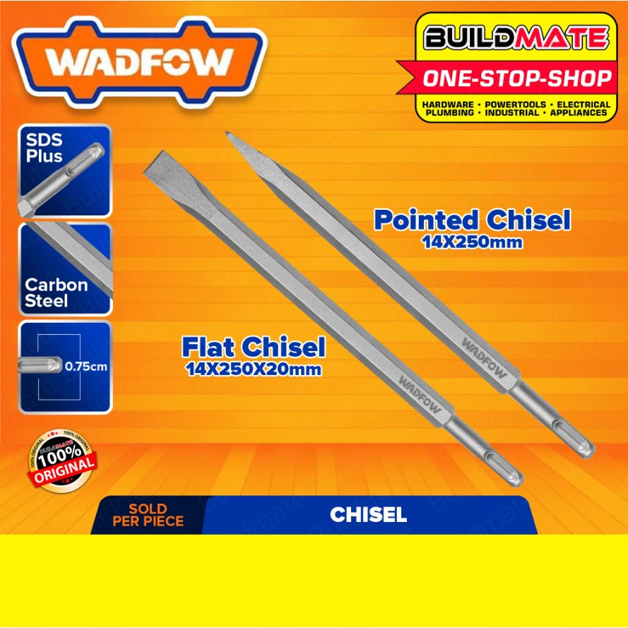 Buildmate x WADFOW SDS Plus Pointed Chisel | Flat Chisel 14X250MM ...