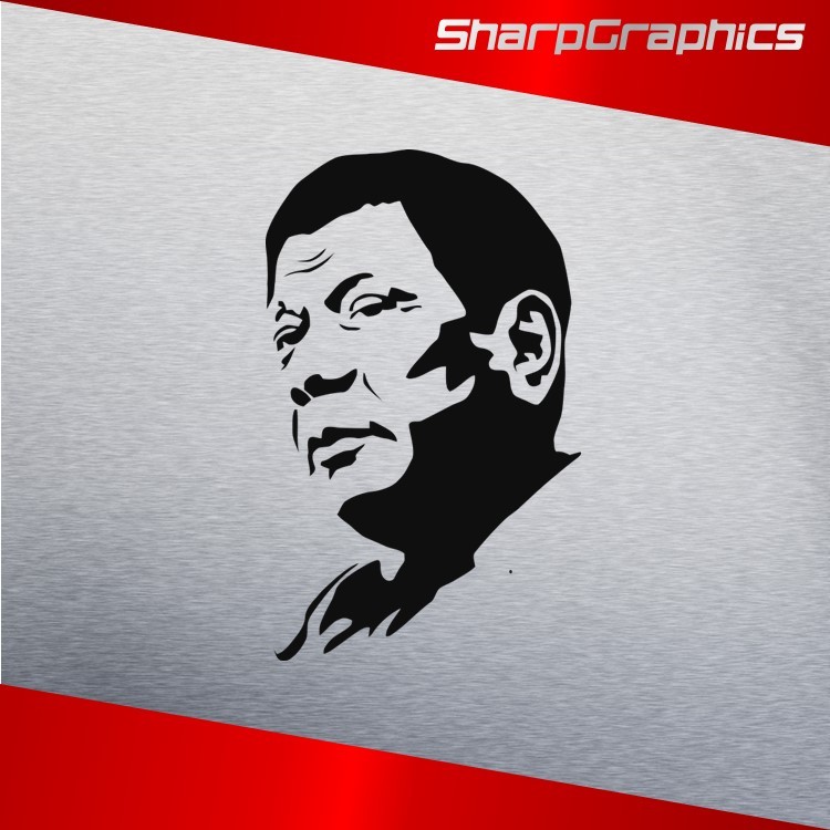 Duterte Face Silhouette Sticker Decal | Shopee Malaysia