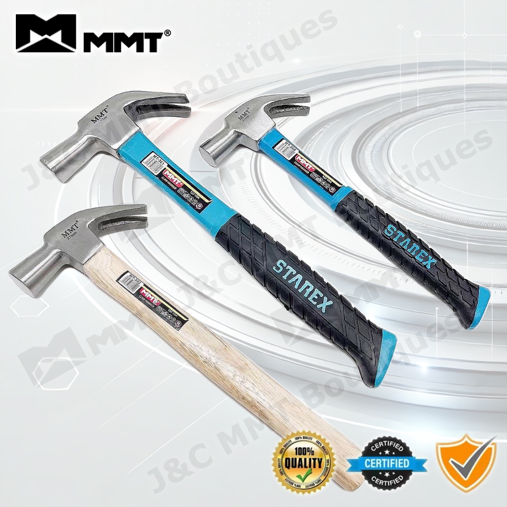 MMT Claw Hammer Household Rubber Tire Handle Super Steel High Carbon ...