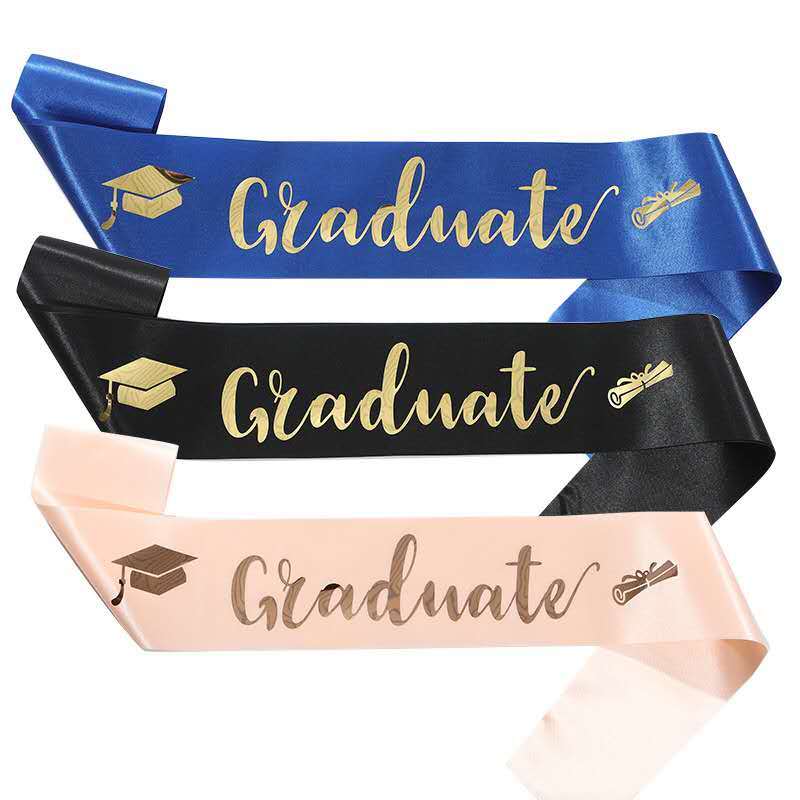 Graduation strap Gold stamping GRADUATED silk ceremonial Sashes ...
