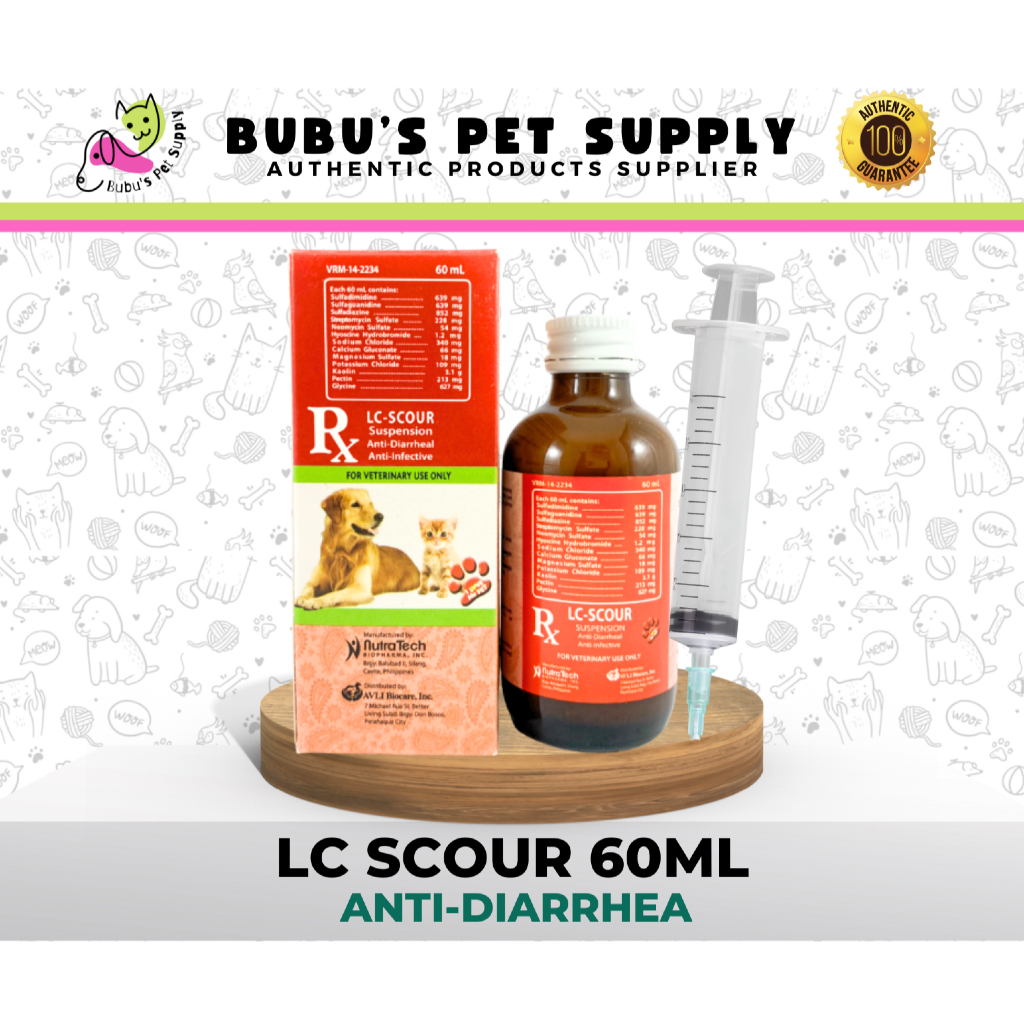 LC SCOUR ANTI DIARRHEA INFECTION ORAL SUSPENSION DOG CAT 60ML WITH FREE ...