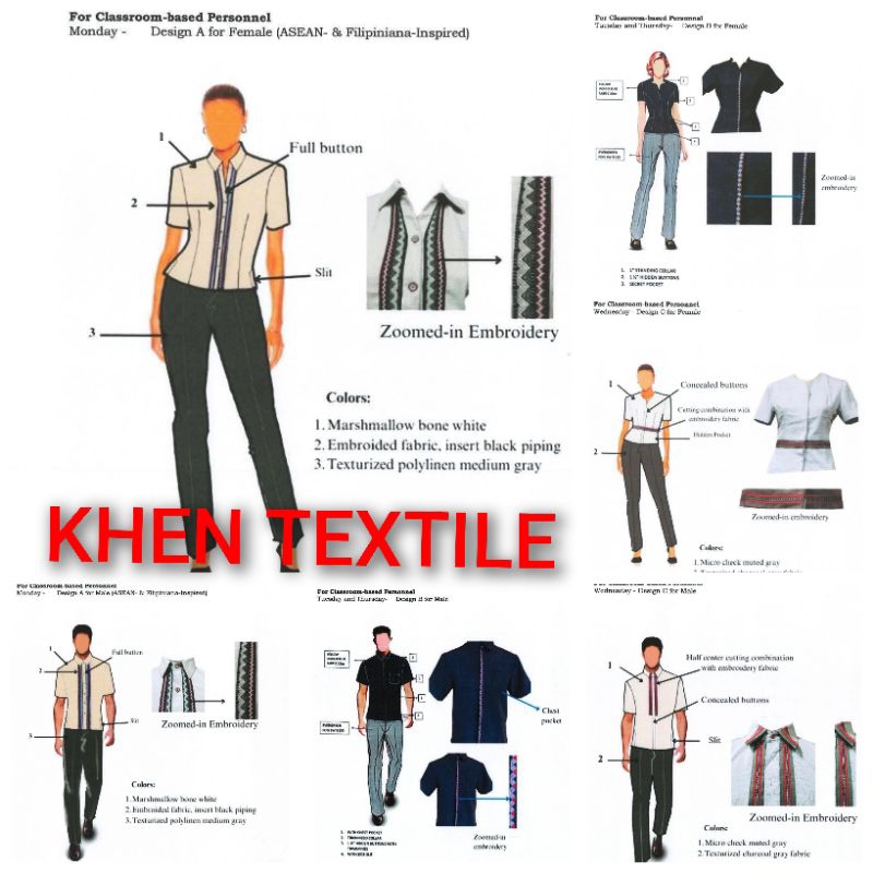 DepEd 2025-2026 Teacher Uniforms (TELA FABRIC ONLY) (FEMALE AND MALE ...