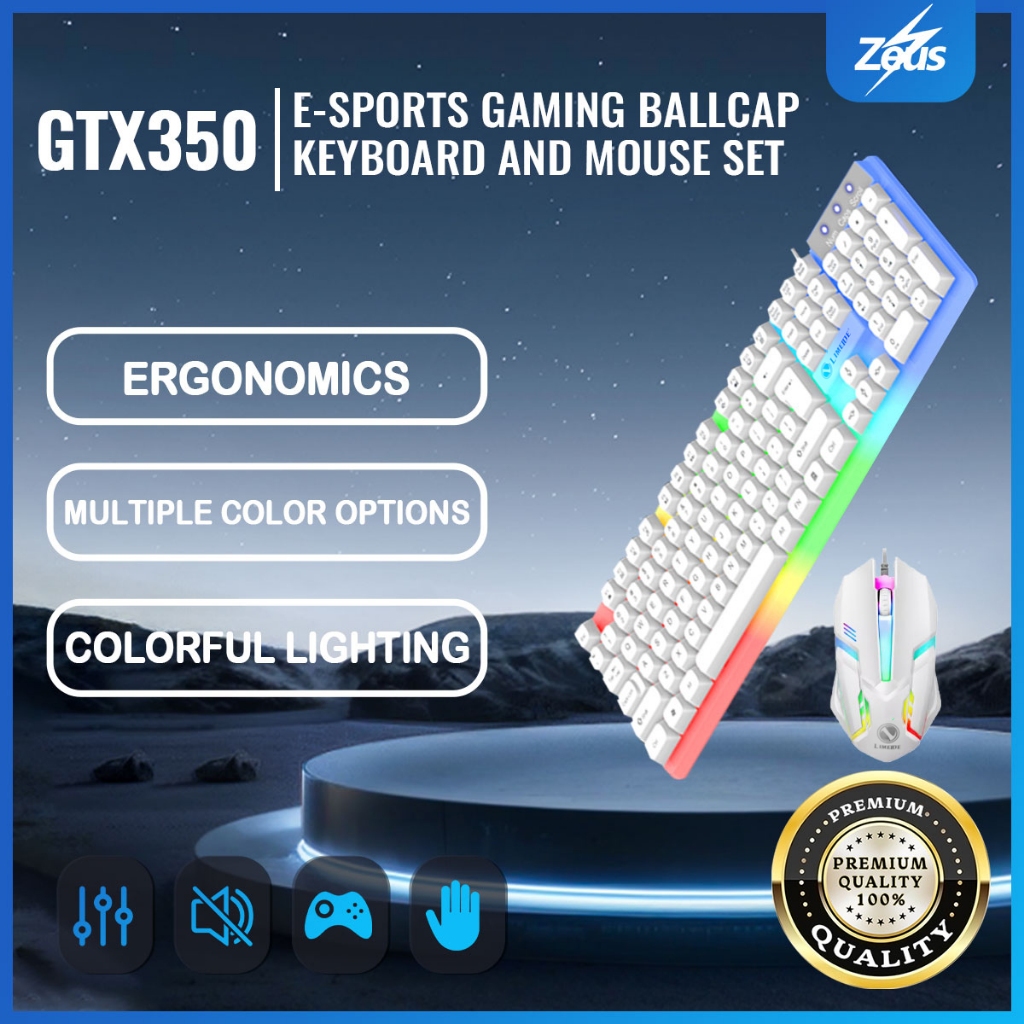 Zeus X Limeide Gtx-350 Colorful Led Gaming Keyboard Mouse Set ...